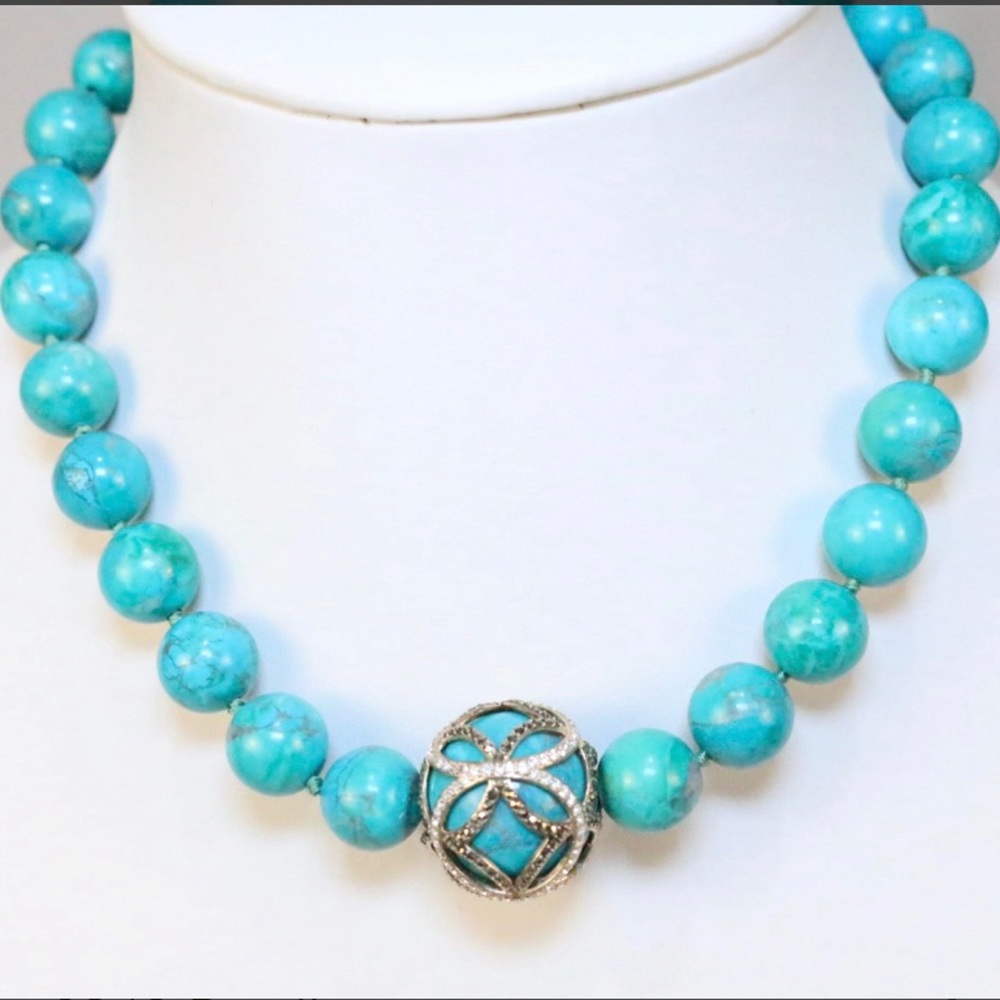 Brand New Judith Jack Huge Turquoise Marcasite Swarov… - Gem